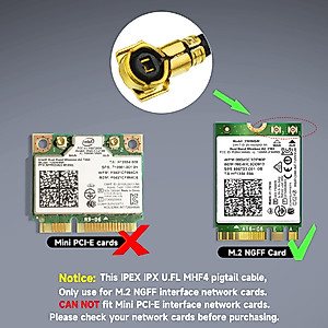 Bingfu Dual Band WiFi 2.4GHz 5GHz 5.8GHz 8dBi RP-SMA Male Antenna & 20cm 8 inch U.FL IPX IPEX MHF4 to RP-SMA Female Extension Cable 2-Pack for M.2 NGFF Intel Wireless Network Card WiFi Adapter Laptop