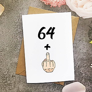 MAGJUCHE Funny 65th Birthday Card, 64+1 women Or Men Sweet 65 Years Old Birthday Gift Joke Card