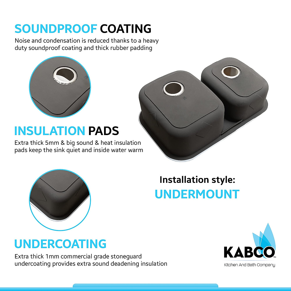 KABCO 32 Inch Double Bowl Stainless Steel Classic Kitchen Sink with Sink Strainers, Removable Garbage Baskets and Sink Grids Sound and Heat Proof 18 Gauge Undermount 40/60 Bowl Swirl Finish Sink