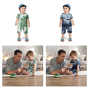 Toddler Baby Boy Summer Outfits Clothes Tie Dye Shirt and Short Set for Boys 4-Piece 2T