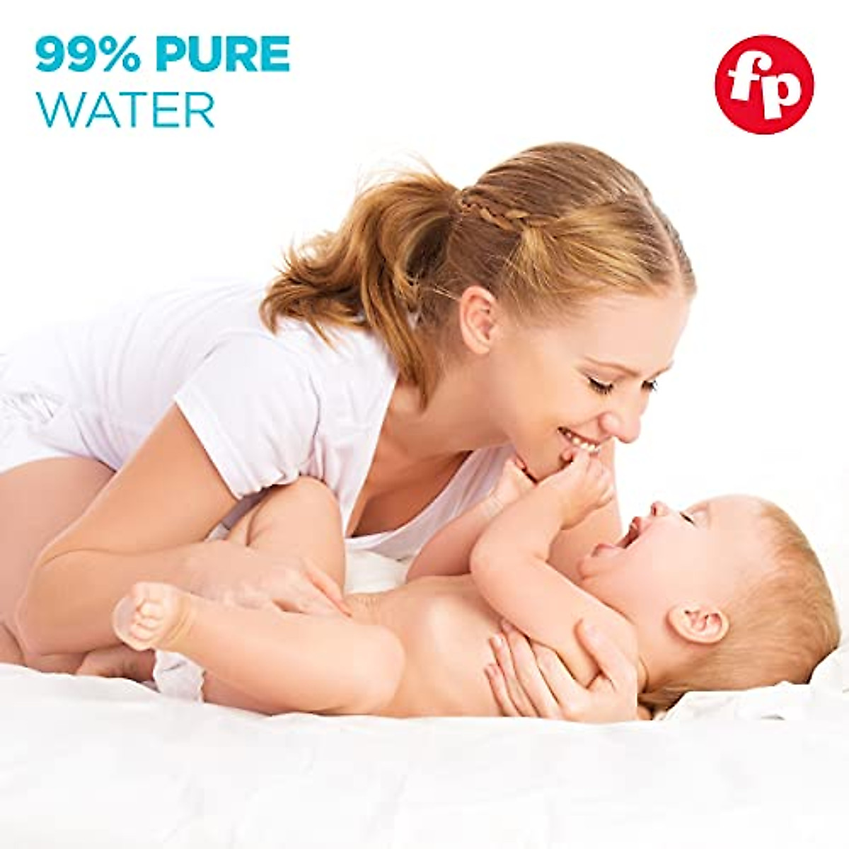 Fisher-Price Baby Wipes Unscented, Hypoallergenic, 99% Water Baby Diaper Wipes, Ideal for Newborn and Sensitive Skin, 9x Resealable Packs (720 Total Wipes)