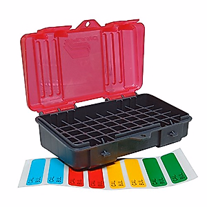 Plano 50-Count Handgun Ammo Box, Dark Gray, Lockable Ammunition Storage, Small Plastic Ammo Box with Dependable Closures and Deep Individual Slots for 9mm & .380