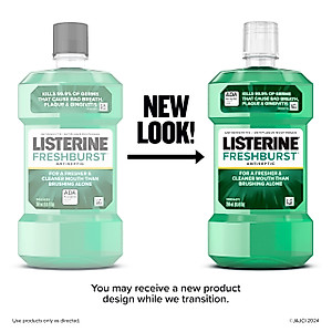 Listerine Freshburst Antiseptic Mouthwash for Bad Breath, Kills 99% of Germs That Cause Bad Breath & Fight Plaque & Gingivitis, ADA Accepted Mouthwash, Spearmint, 8.5 Fl. Oz (250 mL)