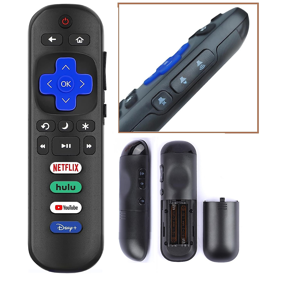 Rupmmehon (Pack of 2) Replaced Remote Control for Roku TV Universal Replacement Compatible with TCL/Hisense/Element/Insignia/JVC/Onn/Philips/RCA/Sharp/Westinghouse Series Smart TVs