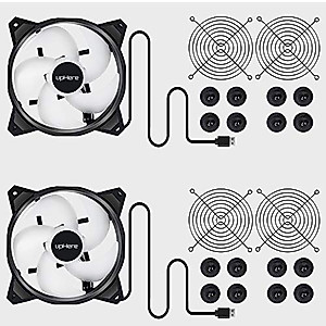 upHere U1206 USB Fan Dual-ball bearings Rainbow LED Silent 120mm Fan for Computer Cases Computer Cabinet Playstation Xbox Cooling
