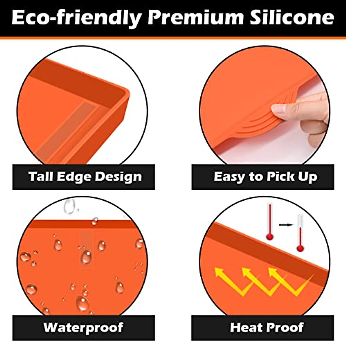 36" Griddle Mat Silicone for Blackstone, Magnetic Protective Top Covers for Blackstone Protector Outdoor-Orange