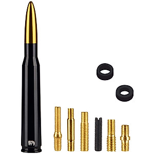 ONE250 50 Cal Caliber Bullet Style Antenna, Compatible with Chevy - Silverado (1999-2024), Colorado (2003-2024), Equinox (2003-2017), Avalanche - Designed for Optimized FM/AM Reception (Gold)