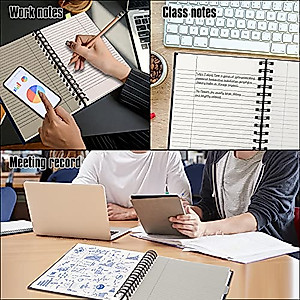 EOOUT 4 Pack Spiral Notebook, Notebook for Work, Hardcover Notebooks, College Ruled, 5.5"x8.5", 100 Sheets/200 Pages, 3 Subject with Removable Dividers, for School Supplies, Gifts