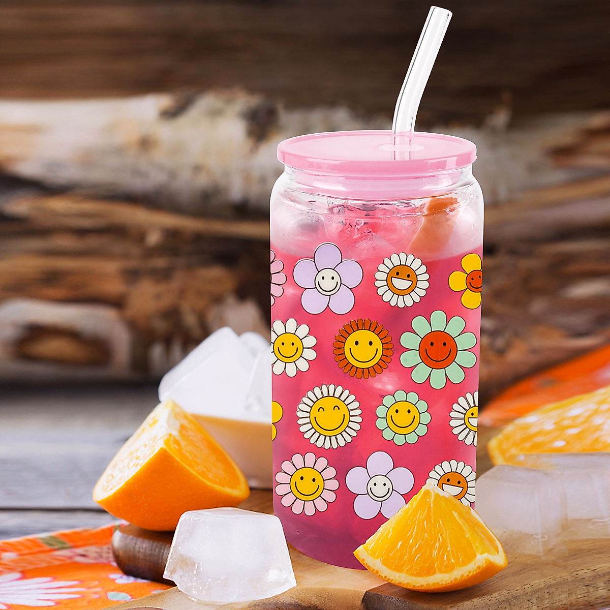 Joyclub 8 Sheet UV Dtf Cup Wraps for 16oz Glass Cups with Lids and Straws Teacher Appreciation Welcome Back to School Decor Transfer Stickers for Reusable Iced Coffee Cup Beer Can Glass (Emoticons)