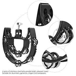 Hi Hat Bell Portable Hi Hat Tambourine for Guitarists for Friends Gathering,Hands on the piano
