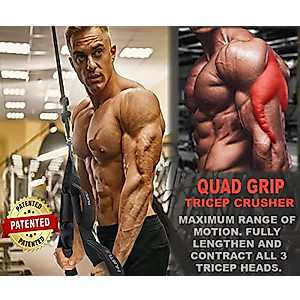 Hustle Athletics Tricep Rope Cable Attachments for Gym Use - Perfect Gym Equipment for Home/Gym Accessories - Multi Workout Rope Cable Machine Attachment -Best Gym Rope Grip with 4 Anti-Slip Handles