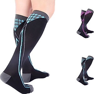 Doc Miller Compression Socks for Running, 20-30mmHg Medical Graduated Compression Socks for Women Men, Nurses, Travel, Pregnancy and Recovery, 1 Pair