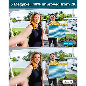 AOSU Doorbell Camera Wireless, 5MP Ultra HD, No Monthly Fee, 2.4/5 GHz WiFi Video Doorbell with Homebase, Battery/Wired Powered, Work with Alexa & Google Assistant