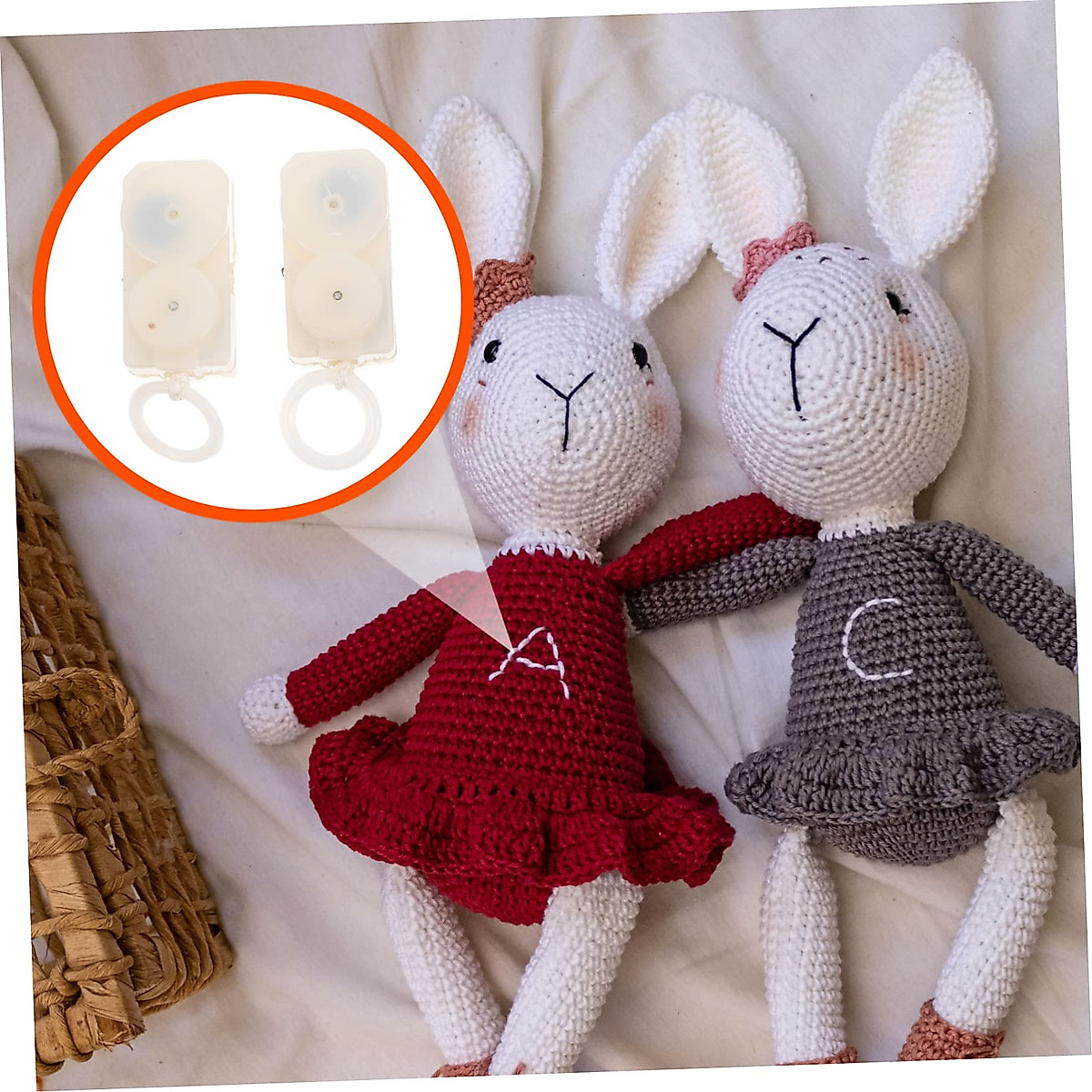 2pcs Plush Pulling Tail Ring Doll Making Built in Plush Plastic DIY Supplies Shake Drawstring Single Head Plastic