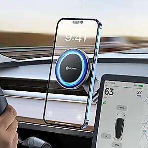 VICSEED Tesla Phone Mount【Strongest Magnet Power】MagSafe Car Mount for Tesla Model 3 Model Y, Foldable Hidden Phone Holder Fit for All Phone, Tesla Model 3 Accessories