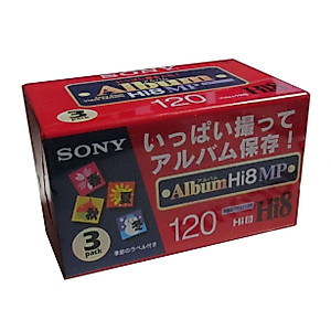 SONY 8MM 120 Minutes Cassette Tape 3 Pack