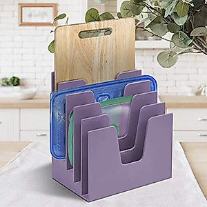 Acrimet Incline Desk File Sorter Step 5 Sections Heavy Duty (Solid Purple Color)