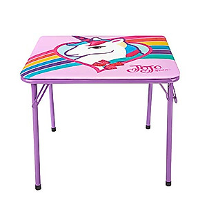 Idea Nuova JoJo Nickelodeon Siwa 3Piece Table & Chair Set with 2 Folding Chairs & 1 Table, Ages 3+ & JoJo Siwa Collapsible Children’s Toy Storage Trunk, Durable with Lid, Pink