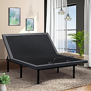 BEARMANOUTDOOR Adjustable Bed Frame Queen,Zero Gravity Electric Bed with Wireless Remote,Queen Adjustable Bed Base,Under Bed Light,Head and Foot Incline,4 USB Ports,Adjustable Heights,Easy Assembly