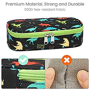 Cambond Big Capacity Pencil Case, Cute Pencil Case for Boys Kids, Multi-slot Large Storage Pencil Pouch Pen Case Organizer for School, Black Dinosaur
