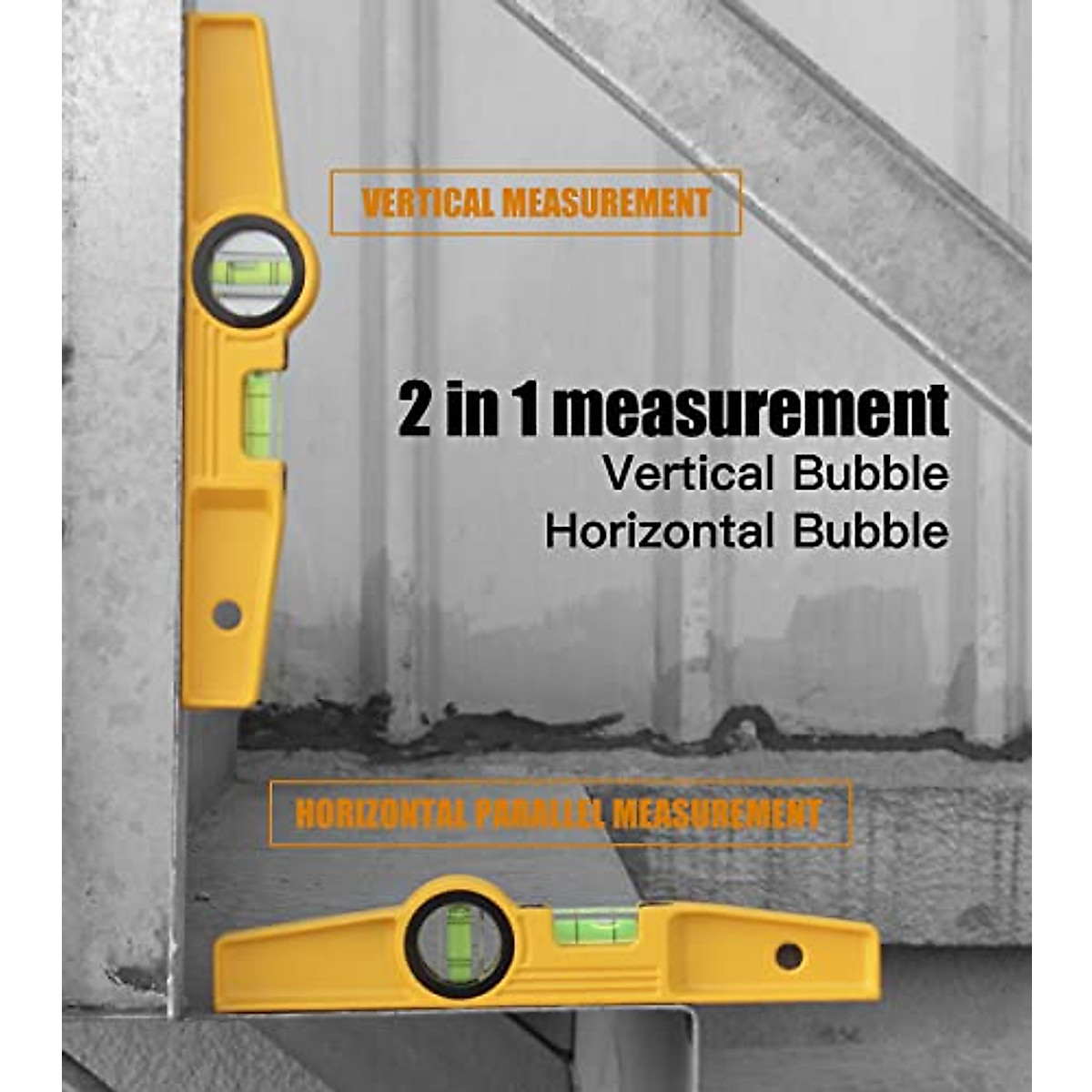 RONGPRO 10 Inch Aluminum Die-Cast Magnetic Torpedo Level, Professional Magnetic Scaffolding Spirit Level, Torpedo Level with Rare Earth Magnet 250MM and Holster