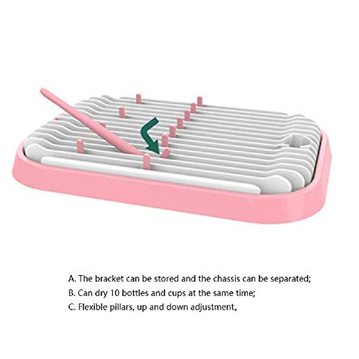 Easycomf Baby Bottle Drying Rack Dryer Space Saving Travel Holder for Pump Cup Accessories