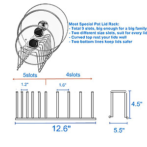 Y.Z.Bros Kitchen Pot Lid Holder Organizer, Rack Cutting Boards, Bakeware, Reusable Containers, Plates