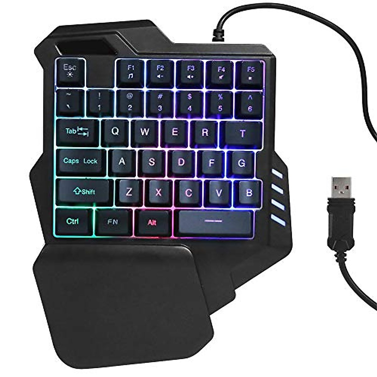 G30 One Handed Gaming Keyboard , Professional LED Backlit Keyboard , Compact 35 Keys Half Keyboard Gaming Keypad for win2000 ,XP ,Me ,Vista7 ,8 ,OS X Black