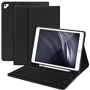 Keyboard Case for iPad 10.2" 9th Generation 2021/ 8th Gen 2020 Case for iPad 10.2 7th 2019, Wireless Bluetooth Keyboard for iPad Air 3 (3rd Gen)/iPad Pro 10.5"/iPad 10.2” Case with Pencil Holder