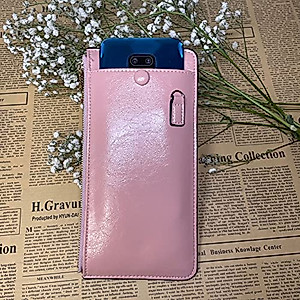 FuSi Women Bright Sweet Pu Purse Ultra-Thin Long Wallet Handbag (Pink), FSUS0074