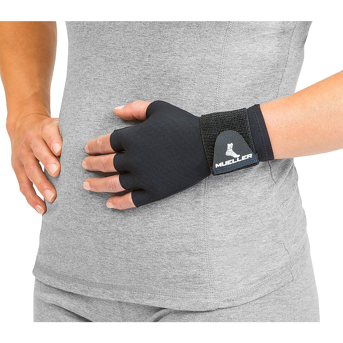 MUELLER Sports Medicine Arthritis Compression Glove, Hand and Wrist Support, Fits Right or Left Hand, for Men and Women, Black, L/XL, Large-X-Large