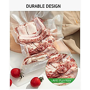 Syntus Vacuum Sealer Bags, 6 Pack + 150 Combo Size Commercial Grade Bags Rolls, Food Vac Bags for Storage, Meal Prep or Sous Vide