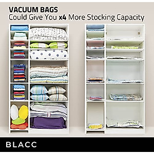 BLACC Vacuum Storage Bags, Compression Sealer for Clothes, Duvets, Blankets, Pillows, No-Loss Valve, 6 XLarge Bag, Premium Quality (SET PACK OF 6)