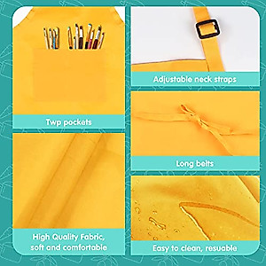 Ecoofor 24 Pieces 12 Colors Kid Aprons Set XL for 7-13 Age Children Chef Aprons Kids Painting for Kitchen Cooking Baking Painting