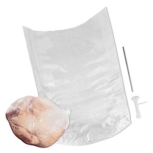 Rural365 Shrink Wrap Poultry Bags 25ct - Chicken Heat Dip Shrinking Wrap Storage Bag, 13 x 18 Inch with Steel Straw