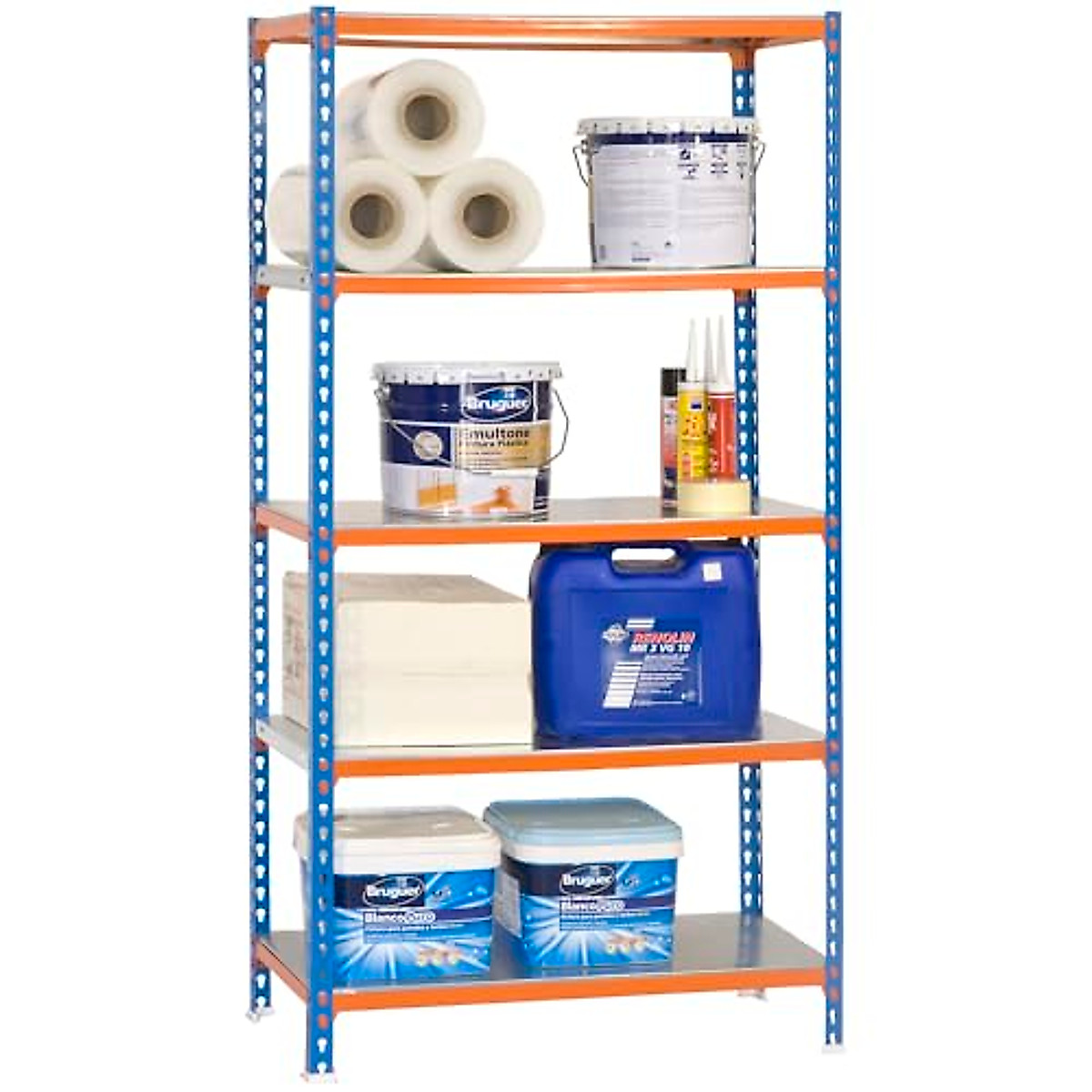 Simonrack 5/400 Simonclick Kit Plus Shelf, Blue/Orange/Galvanized