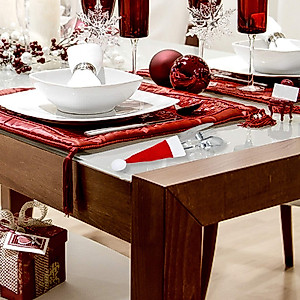 Mini Christmas Santa Hats Silverware Holders, Pack of 32 Pcs Cute Xmas Party Dinner Table Dinnerware Decorations