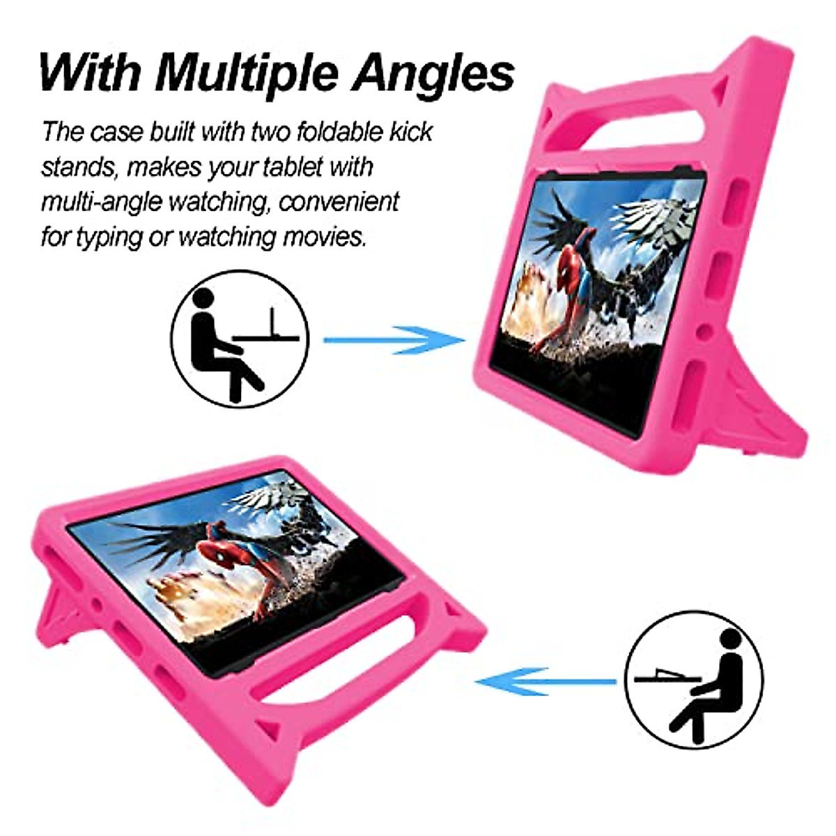 All-New Fire HD 10 & Fire HD 10 Plus Tablet Case for Kids(11th Generation, 2021 Release),Lightweight Shockproof Kid-Proof Cover with Stand Kids Case for Amazon Fire HD 10 Tablet&Kids Pro Tablet,Rose