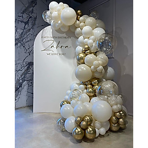 Black White Balloon Garland Kit Kelfara 120Pcs Different Sizes 12/10/5 inch Matte Black White and Metallic Silver Confetti Latex Balloons for Wedding Birthday Party Accessory Arch Decoration