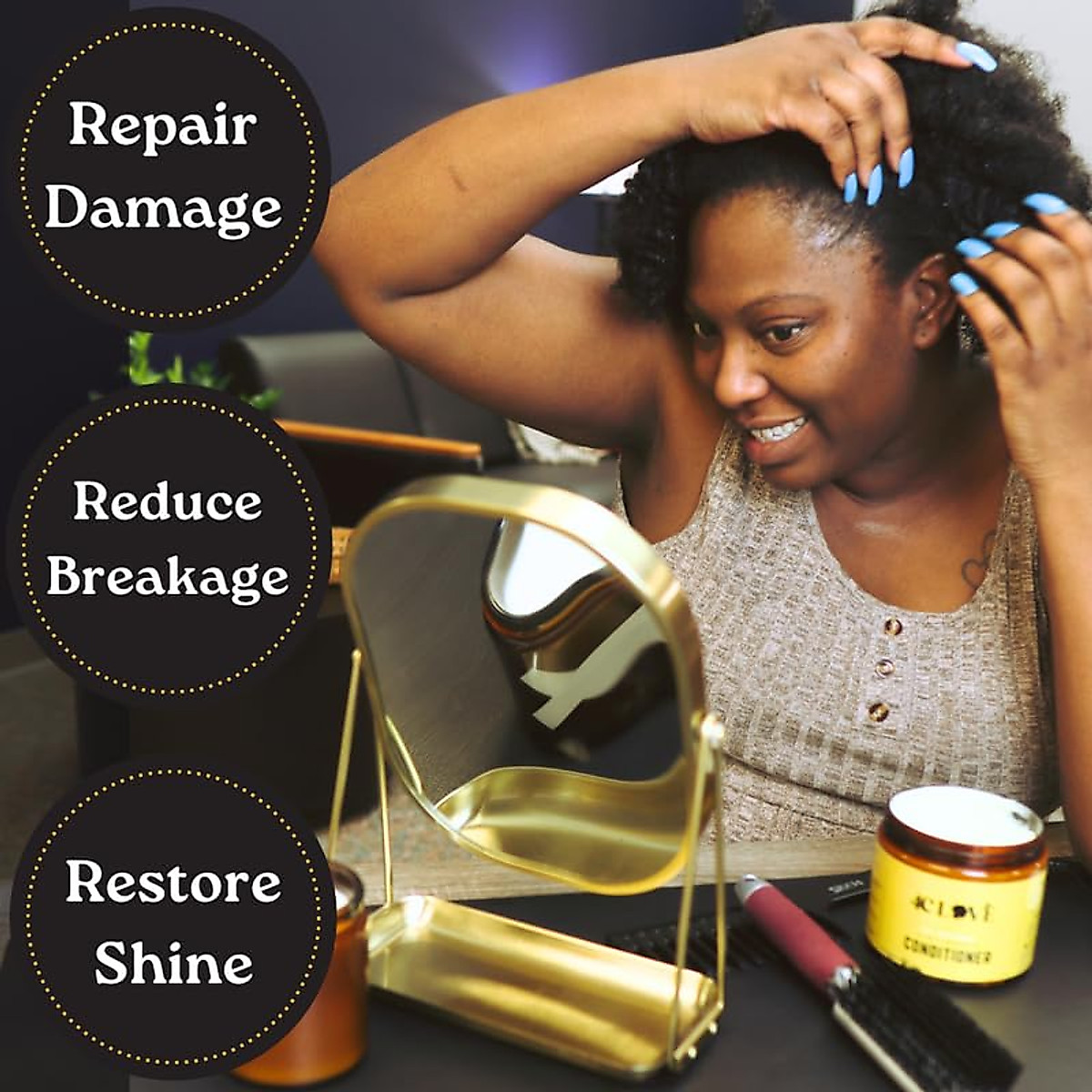 4ORCE OF NATURE 4C LOVE Dry Hair Moisturizer for Black Women | Shea Butter Leave-in Conditioner | Natural, Low Porosity, African American and Afro-Textured Hair