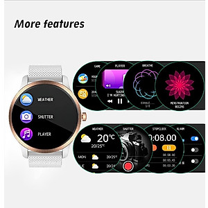 Women Smart Watch Man Heart Rate Blood Pressure,Step Counting，Information Call Reminder Health Monitor，White