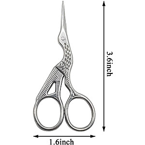 YOOHUA 6PCS Stork Scissors, Crane Design Sewing Scissors Stainless Steel Tip Dressmaker Shears DIY Tools for Embroidery, Craft, Needle Work, Art Work