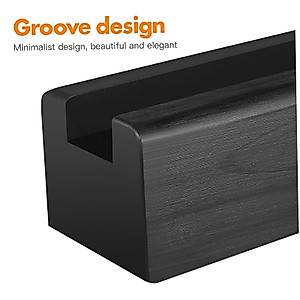 IMIKEYA Full Length Mirror Stand, Wooden Floor Mirror Base Dressing Mirror Holder Support Picture Frame Rack Wood Artwork Display Bracket for Bedroom Living Room Black