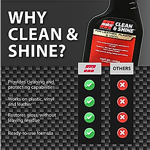 Malco Clean & Shine Interior Car Cleaner and Dressing – Restore Leather, Plastic and Vinyl Surfaces in Your Vehicle/Clean, Condition and Protect in 1 Simple Step / 1 Gallon (125901)