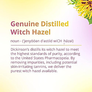 Dickinson's Enhanced Witch Hazel Hydrating Toner with Rosewater, Alcohol Free, 98% Natural Formula, 16 Fl Oz (Pack of 1)