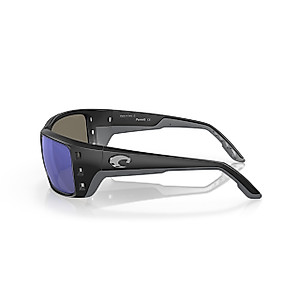 Costa Del Mar Man Sunglasses Matte Black Frame - Blue Mirror Lenses - 63MM