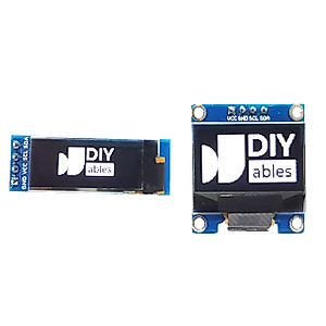DIYables 2pcs OLED Display I2C 128x64 128x32 for Arduino, ESP32, ESP8266, Raspberry Pi