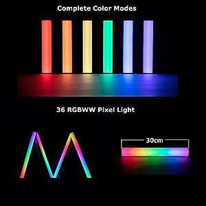 Aputure MT Pro RGB Light Wand 7.5W Output Bi-Color 2000K -10000KPixel-Mappable RGBWW Mini LED Tube Support Sidus Link App/DMX/RDM Control (30cm)