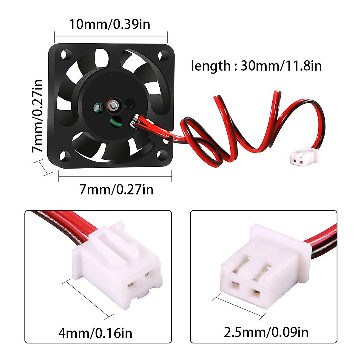 4PCS 3D Printer Brushless Cooling Fan 40x40x10mm DC24V Oil Bearing Blower Fan Turbo fan with 2 Pin Terminal for Hotend Extruder Heatsinks Makerbot MK7 MK8 CPU Chip Arduino Creality Ender 3 Ender 3 Pro