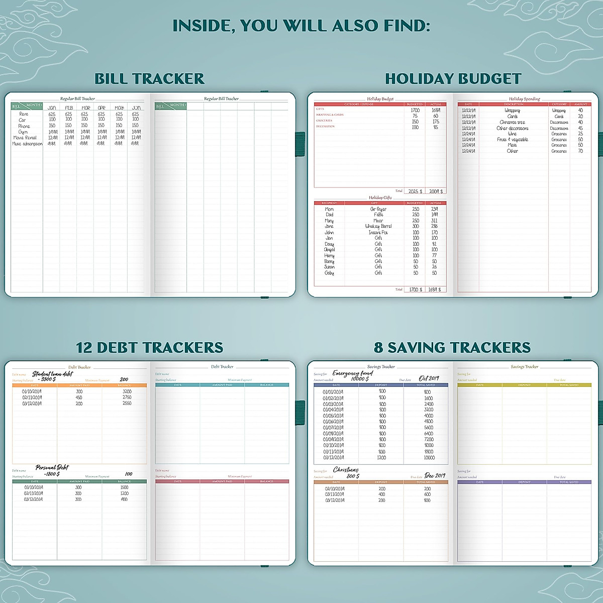Legend Budget Book - Personal Finance Planner - Undated Monthly Journal for Budgeting, Saving Money & Bill Organizer, A5 (Dark Teal)